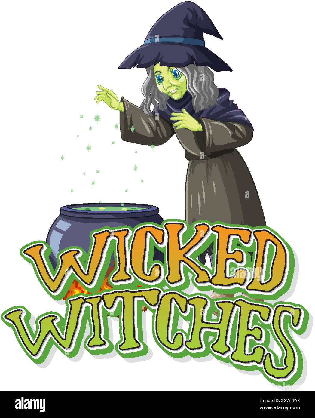 Wicked witches logo on white background Stock Vector Image & Art - Alamy