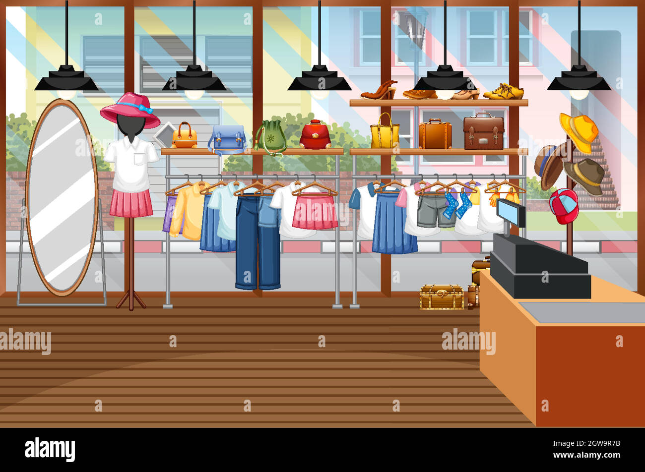 Fashion clothes store background Stock Vector Image & Art - Alamy