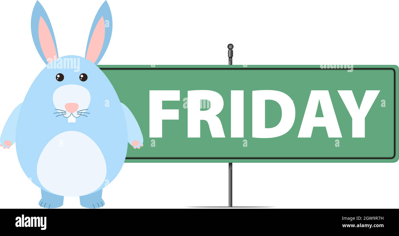 Friday sign with blue bunny Stock Vector Image & Art - Alamy