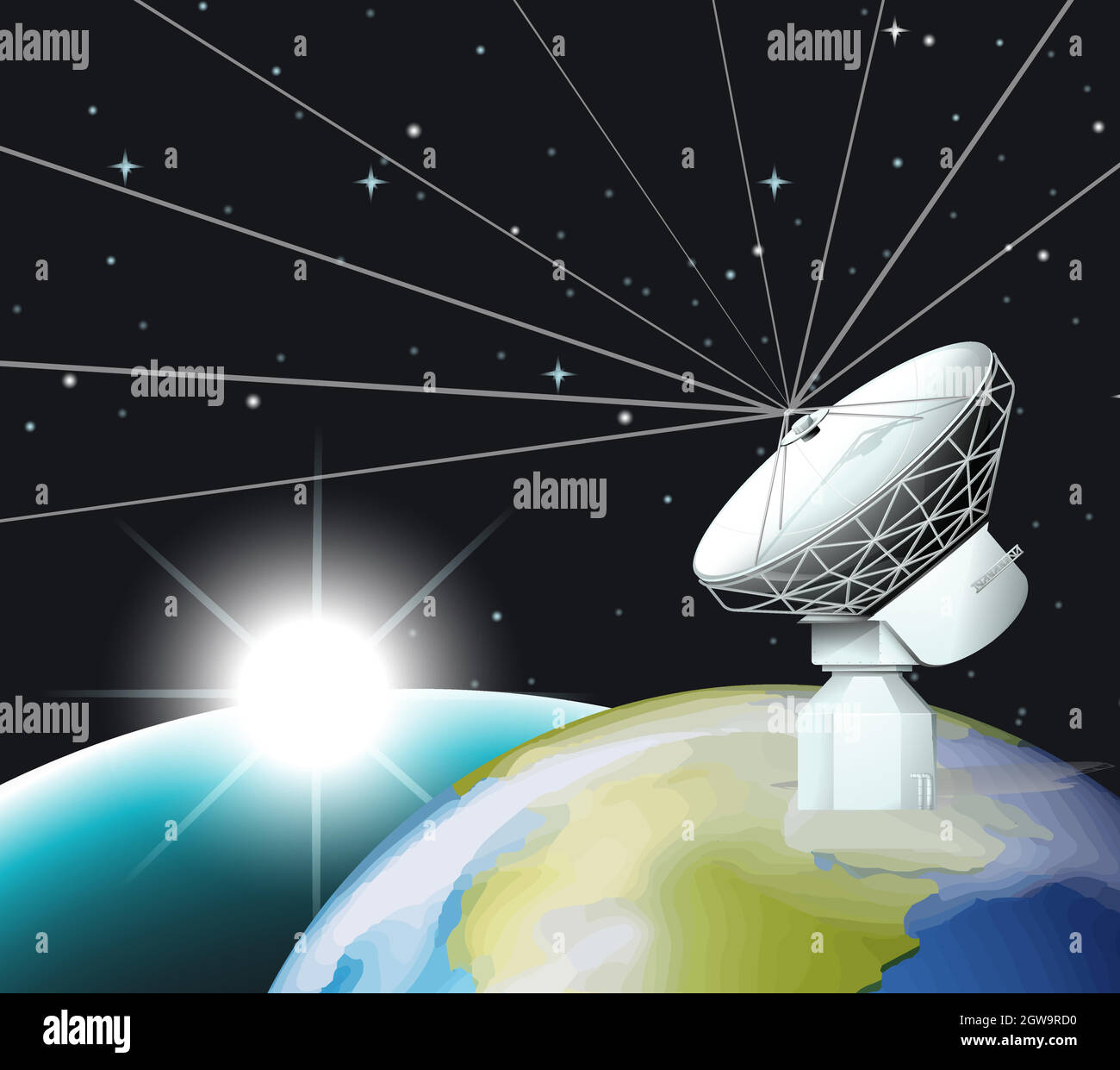 Illustration satellite dish Stock Vector Images - Alamy