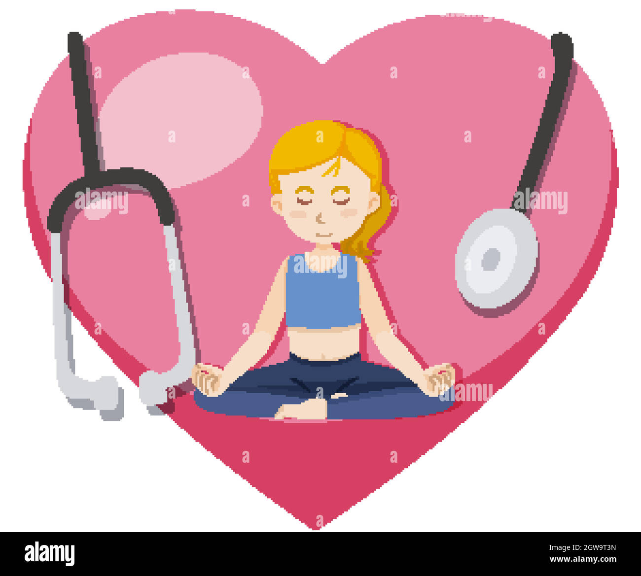 Calm woman sit in Cut Out Stock Images & Pictures - Alamy