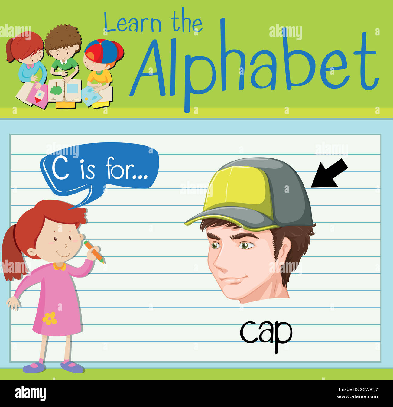 Flashcard letter C is for cap Stock Vector Image & Art - Alamy