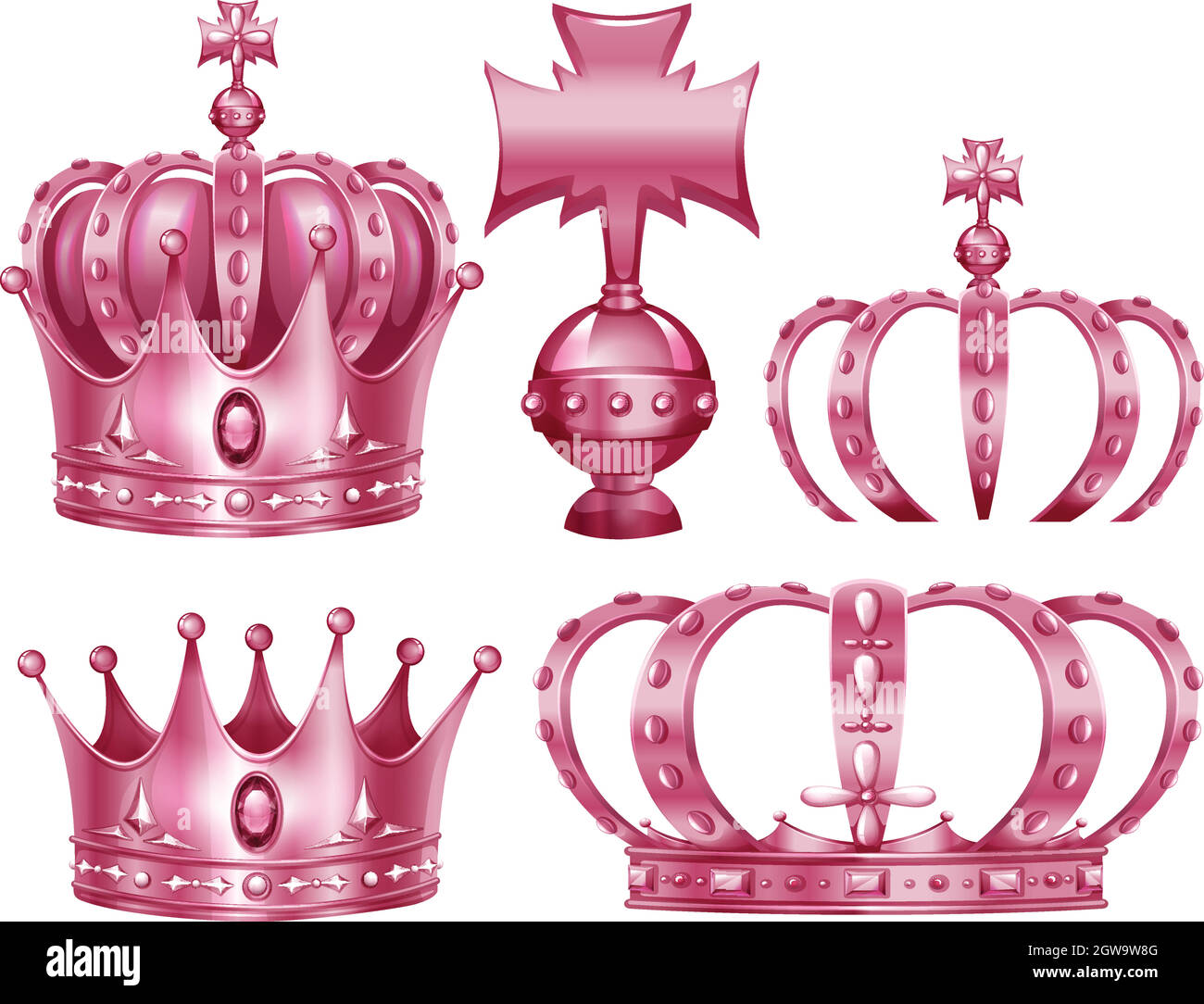 Different design of crowns in pink color Stock Vector Image & Art - Alamy
