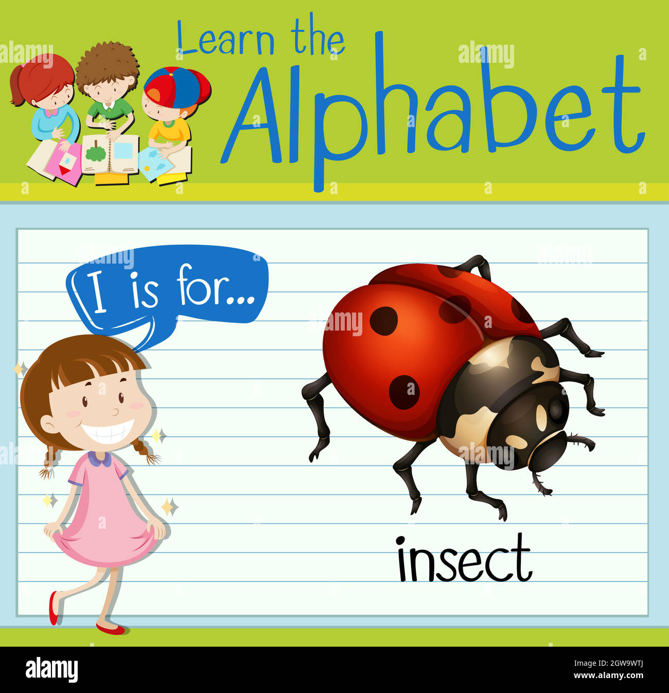Flashcard letter I is for insect Stock Vector Image & Art - Alamy