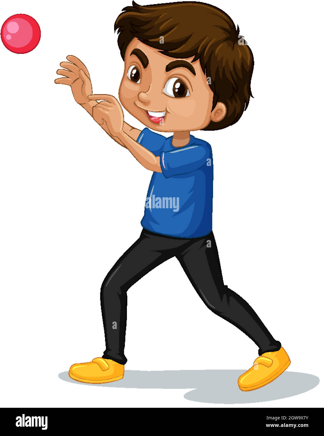 Boy throwing ball on white background Stock Vector Image & Art - Alamy