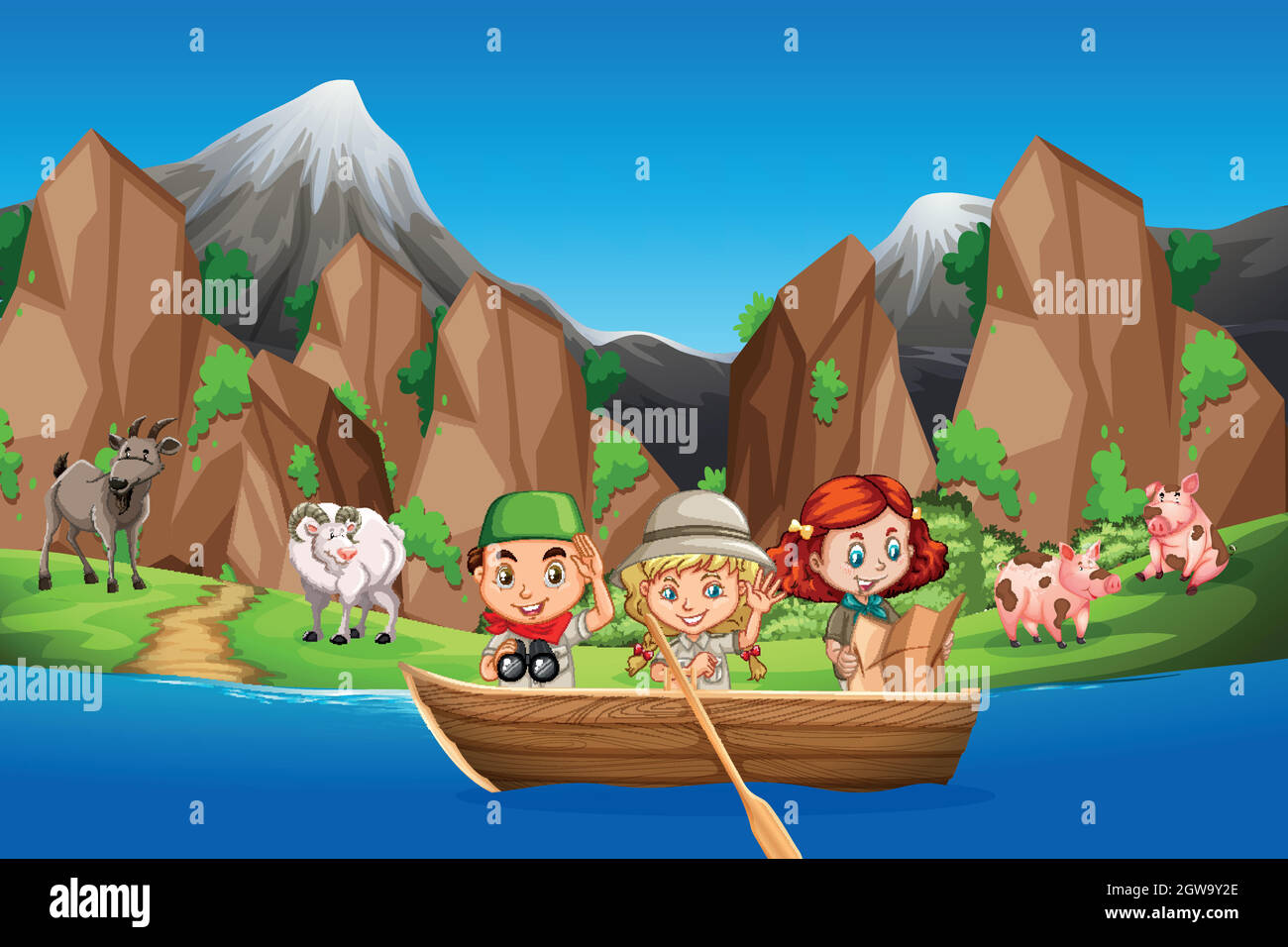 Camping at the sea Stock Vector Images - Alamy