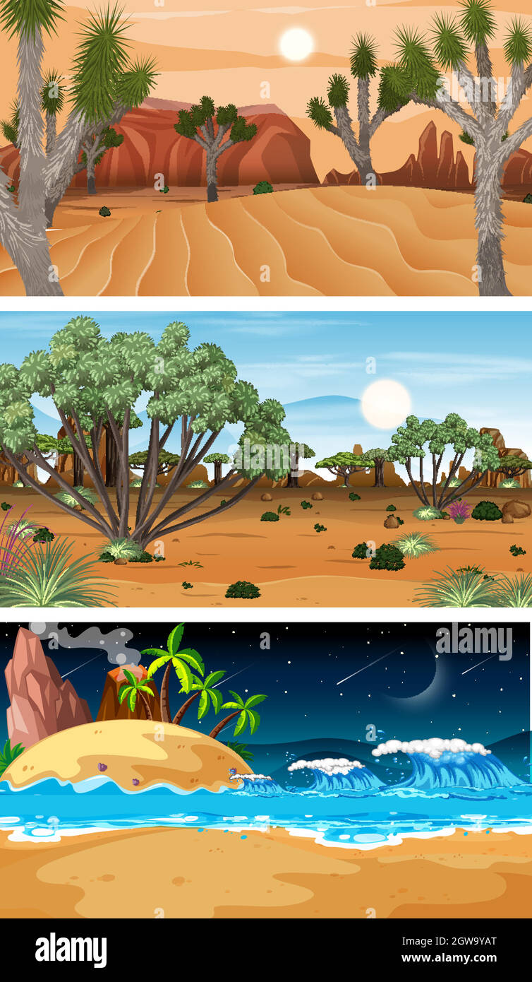 Set of different forest horizontal scenes Stock Vector Image & Art - Alamy