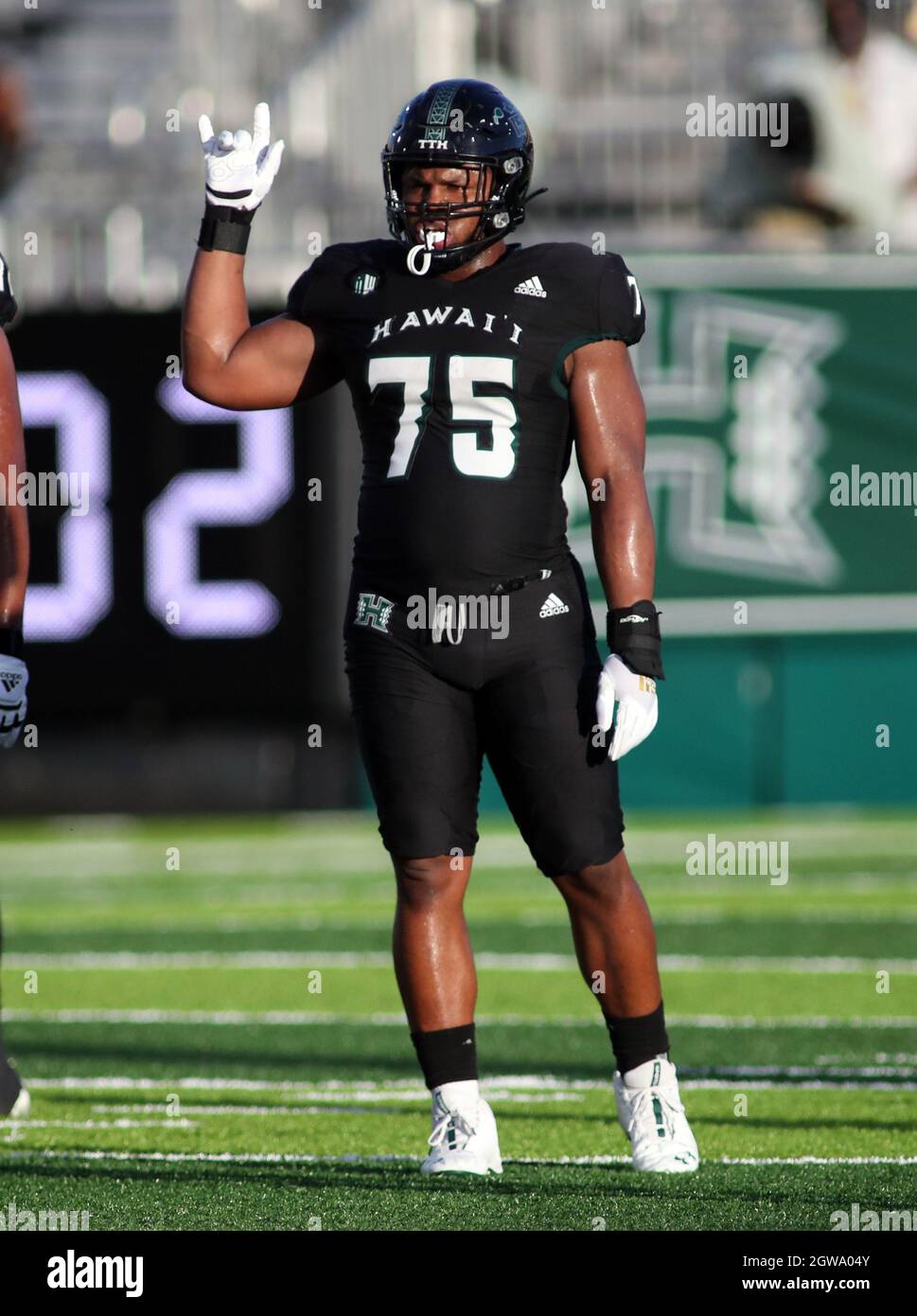 October 2, 2021 - Hawaii Rainbow Warriors offensive lineman Ilm Manning ...