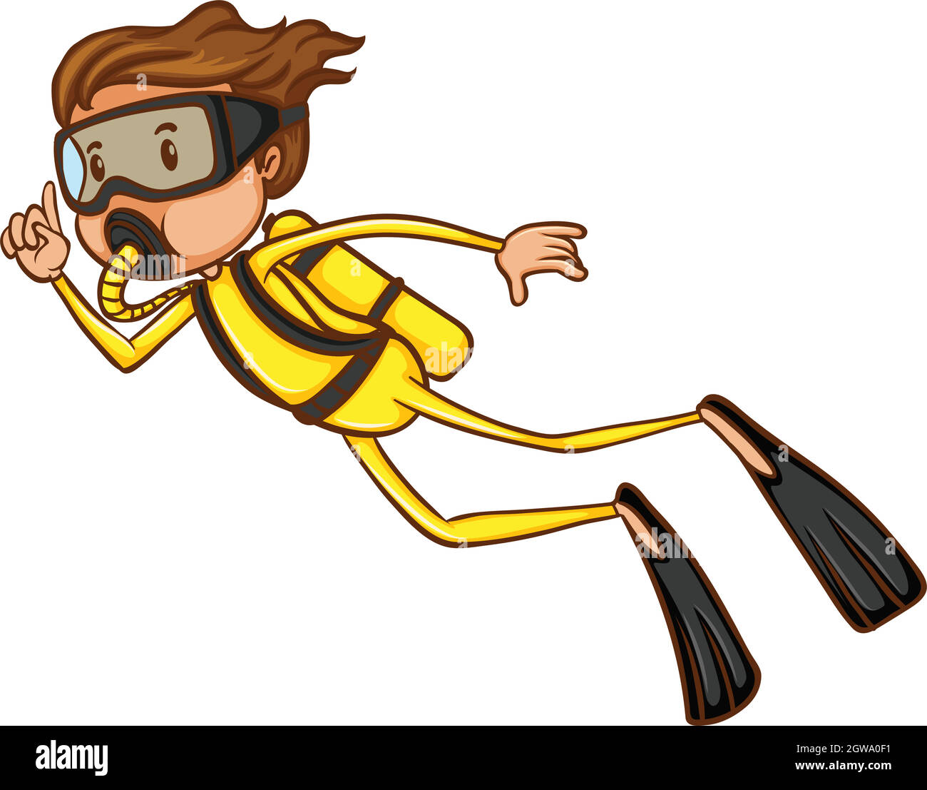 A simple sketch of a man scuba diving Stock Vector Image & Art - Alamy
