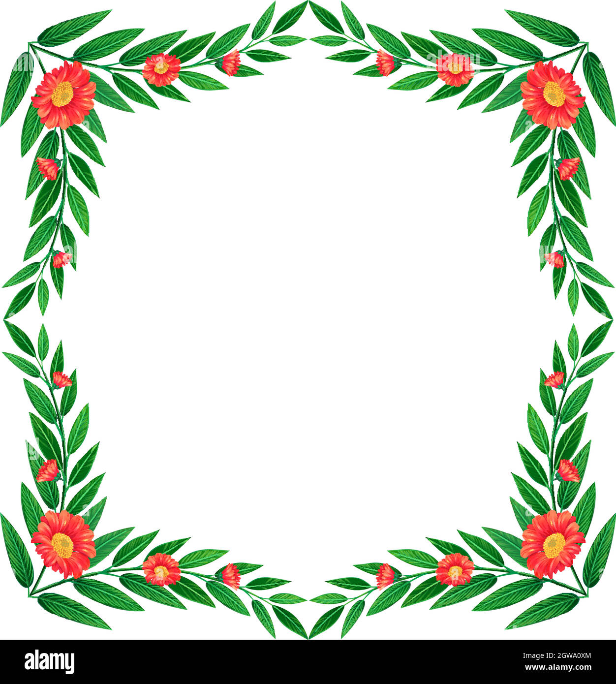 A plant border with flowers Stock Vector Image & Art - Alamy