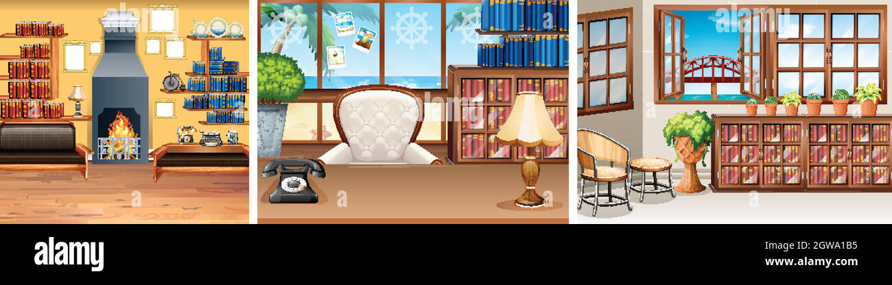 Three rooms in the house Stock Vector Image & Art - Alamy