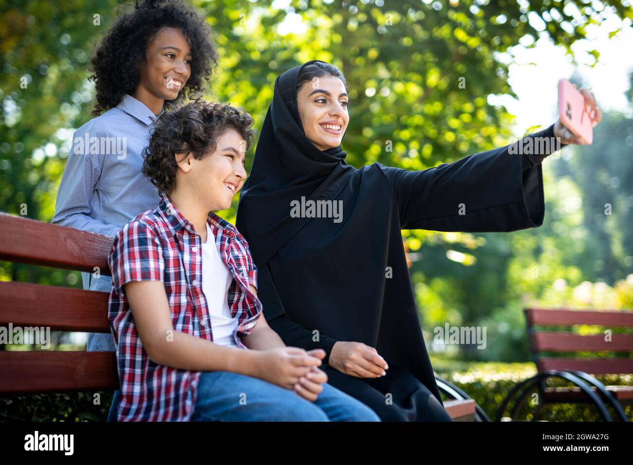 Cinematic image of a family playing at the playground in Dubai Stock ...