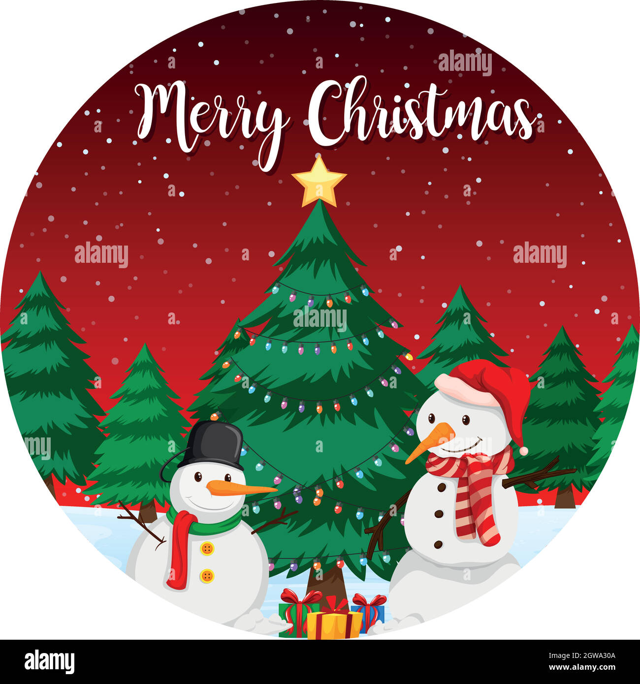 Red card merry christmas Stock Vector Images - Alamy