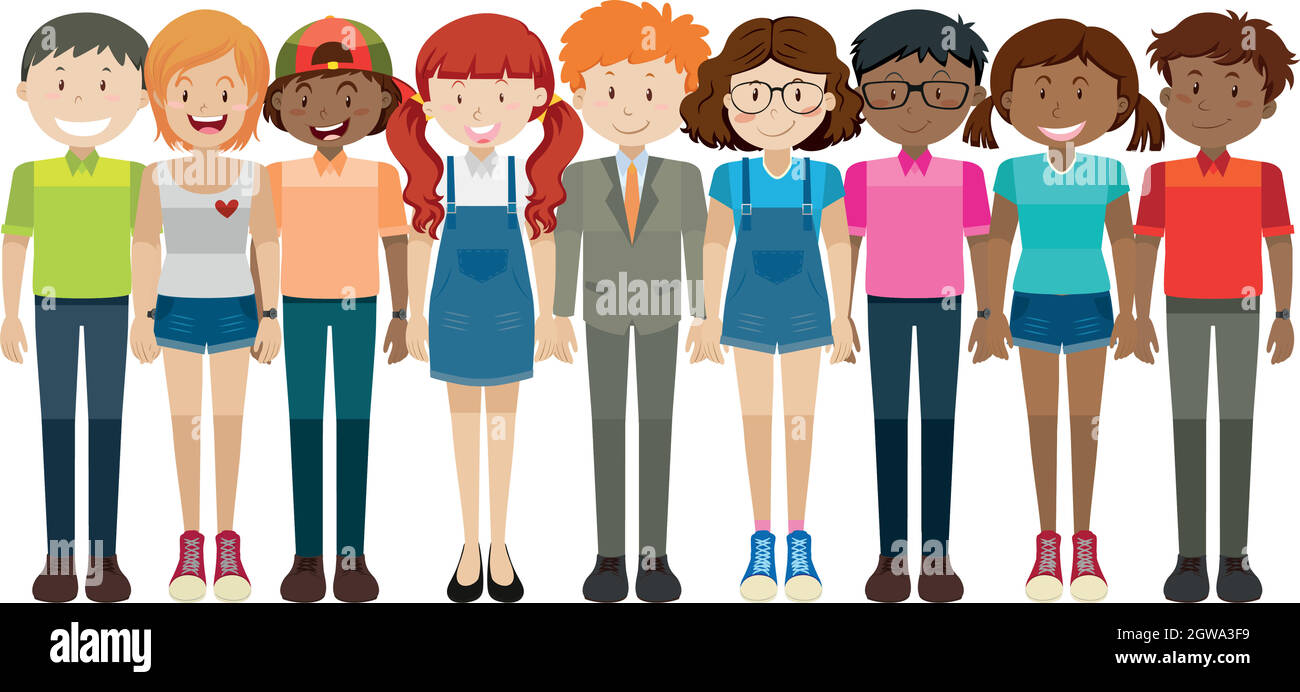 Male female characters stand hi-res stock photography and images - Alamy