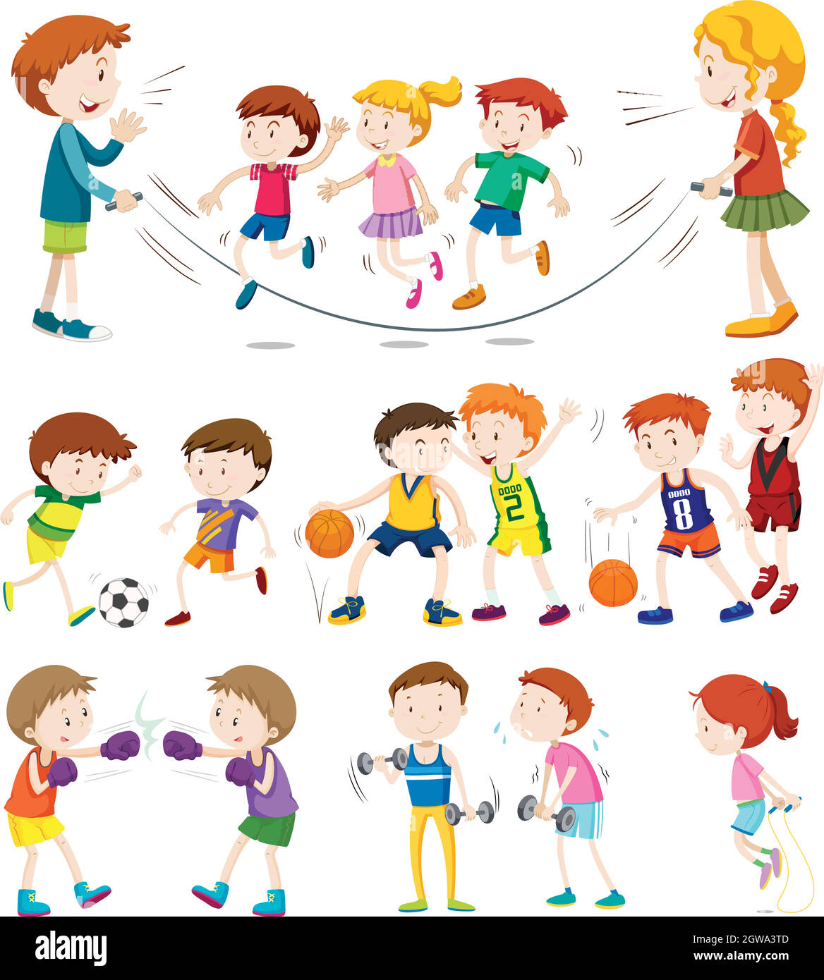Children playing different sports Stock Vector Image & Art - Alamy