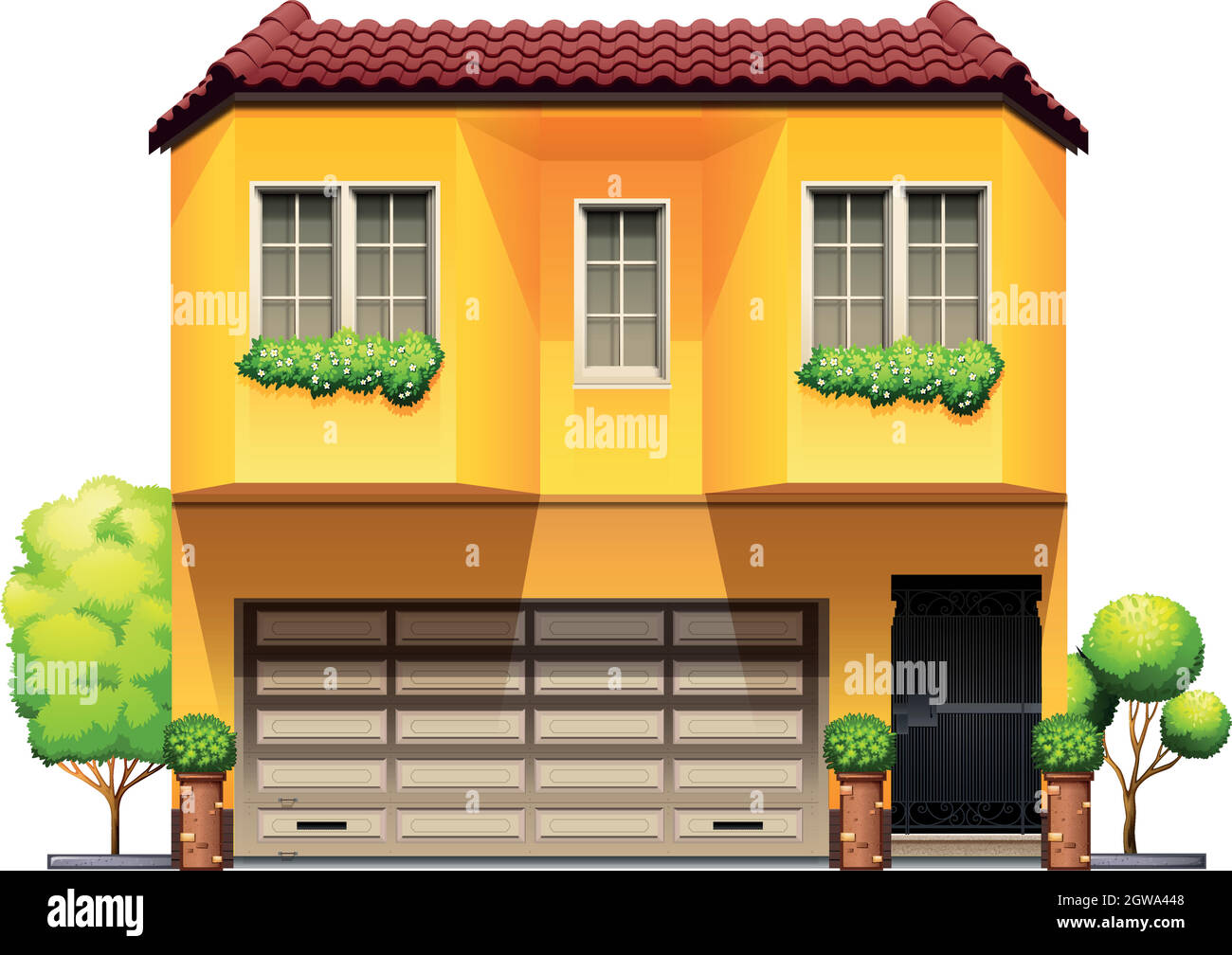 Drawing trees yellow background Stock Vector Images - Alamy