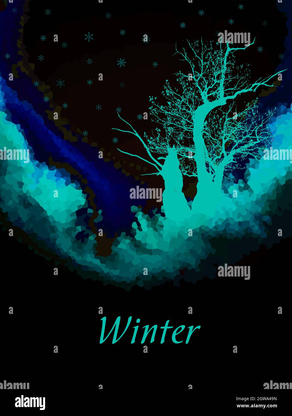 Abstract winter landscape. Vector illustration . Vector illustration ...