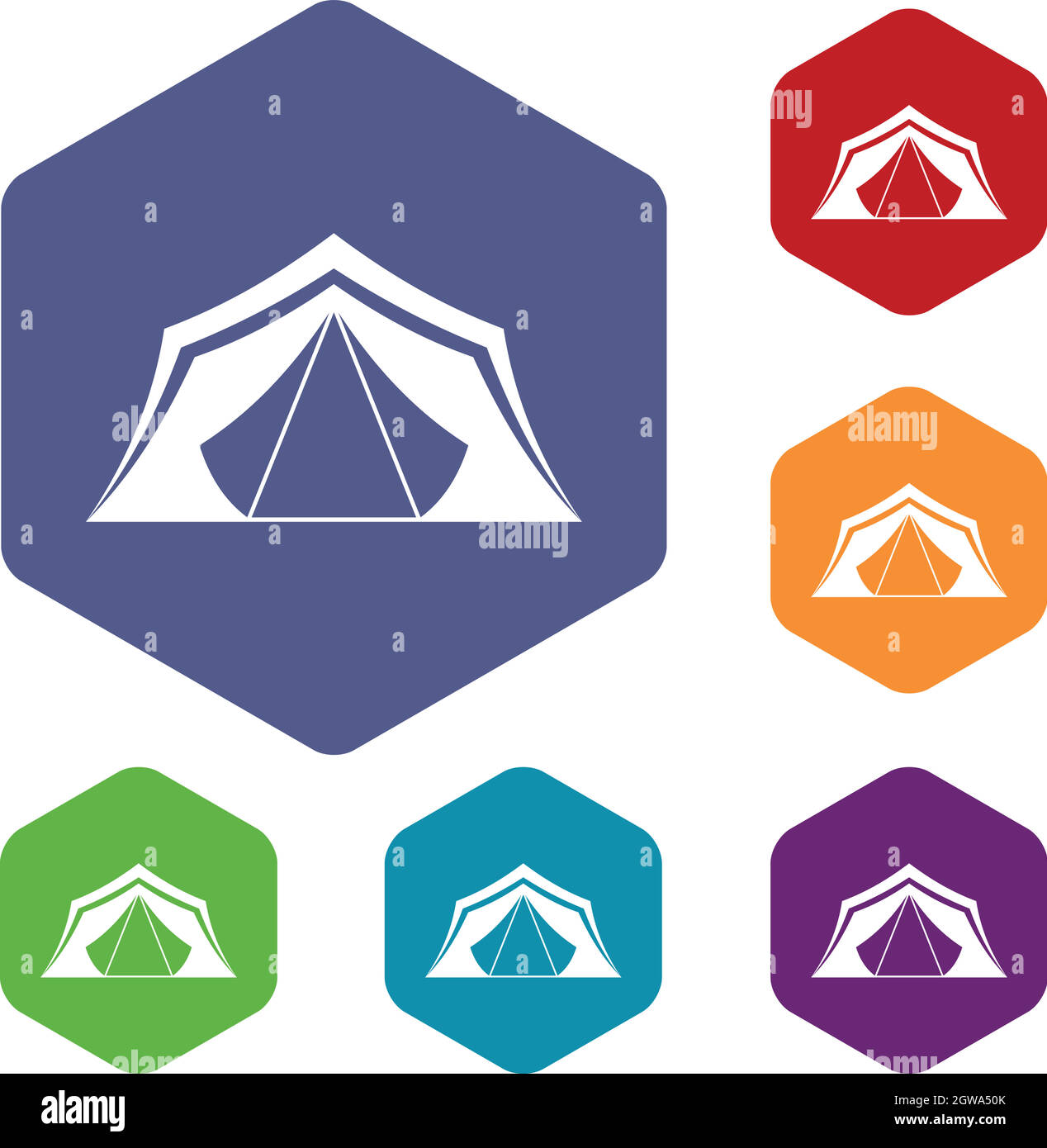 Tent icon set hi-res stock photography and images - Alamy