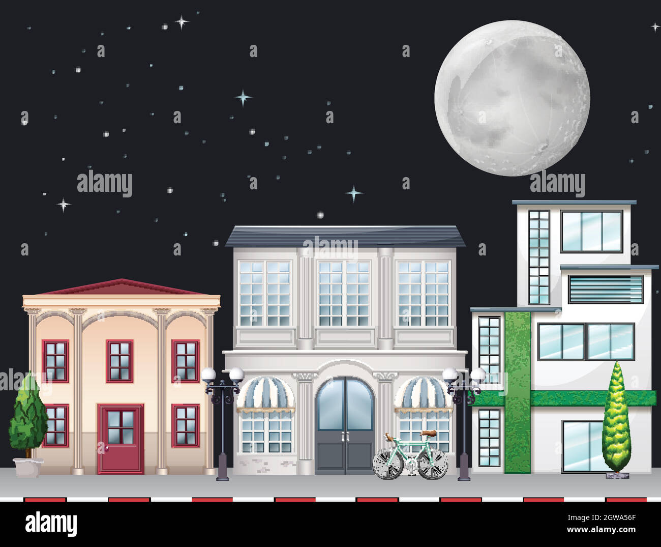 Shops along Stock Vector Images - Alamy
