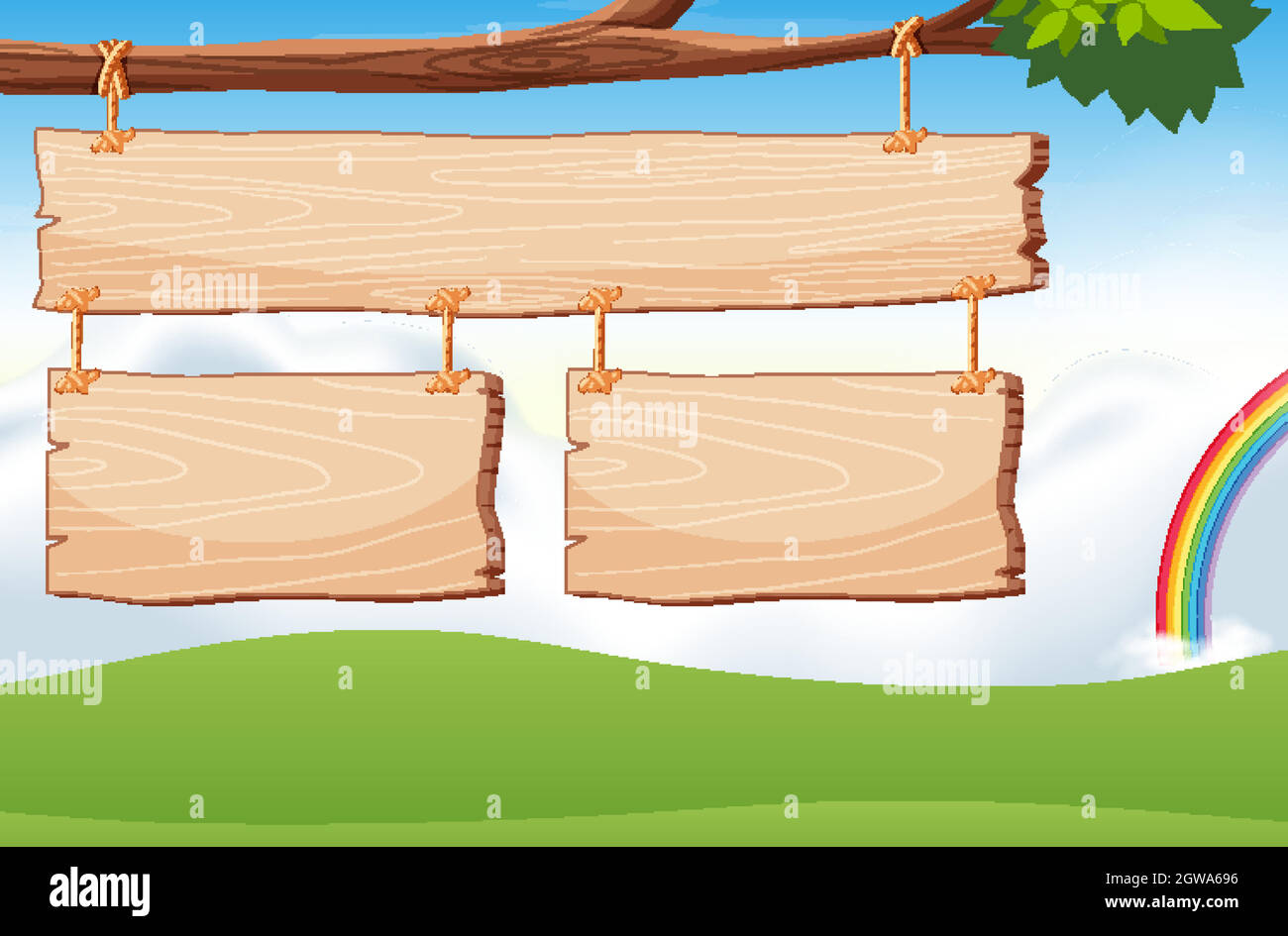 Sky grass tree background Stock Vector Images - Alamy