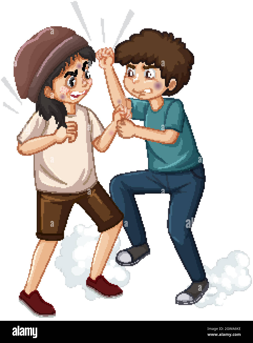 Domestic violence scene with people fighting Stock Vector Image & Art ...