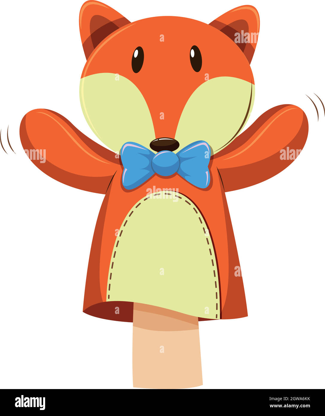 Fox hand puppet with blue bow Stock Vector Image & Art - Alamy