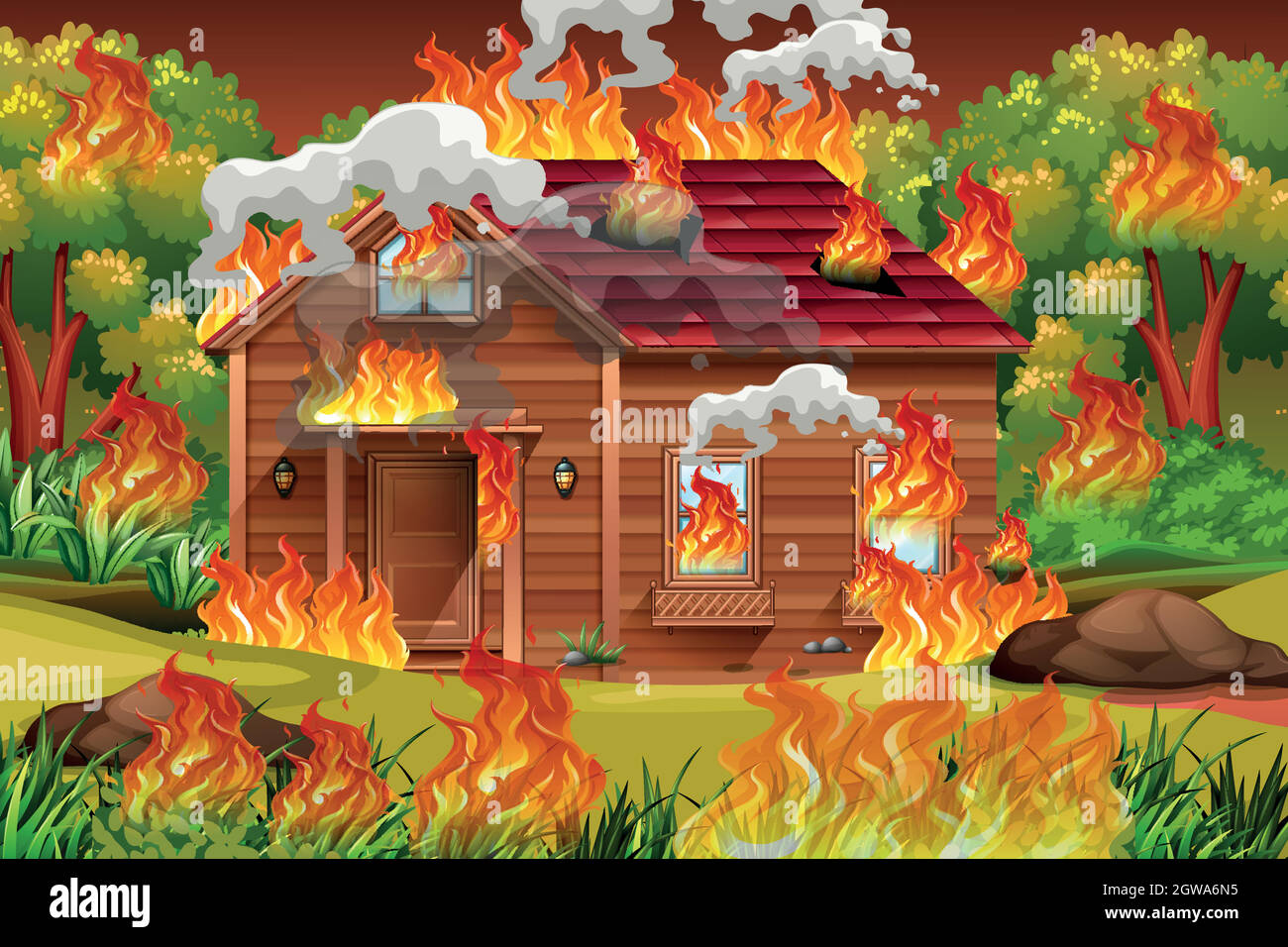 Orange fire design on Stock Vector Images - Alamy