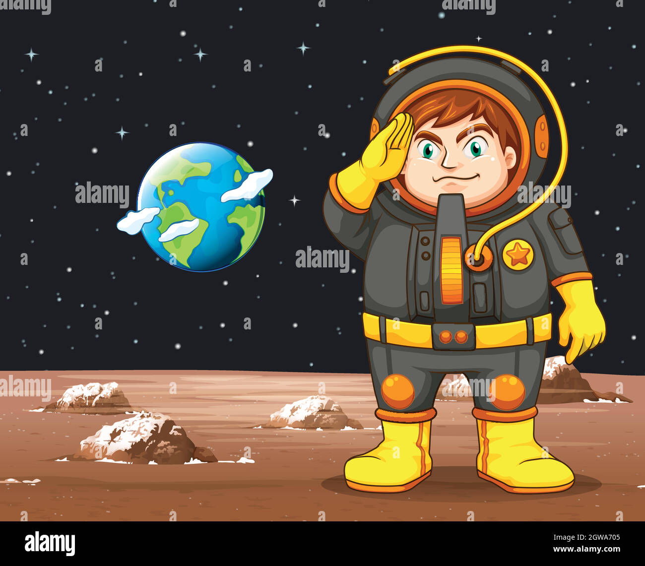 Planet in galaxy black Stock Vector Images - Alamy