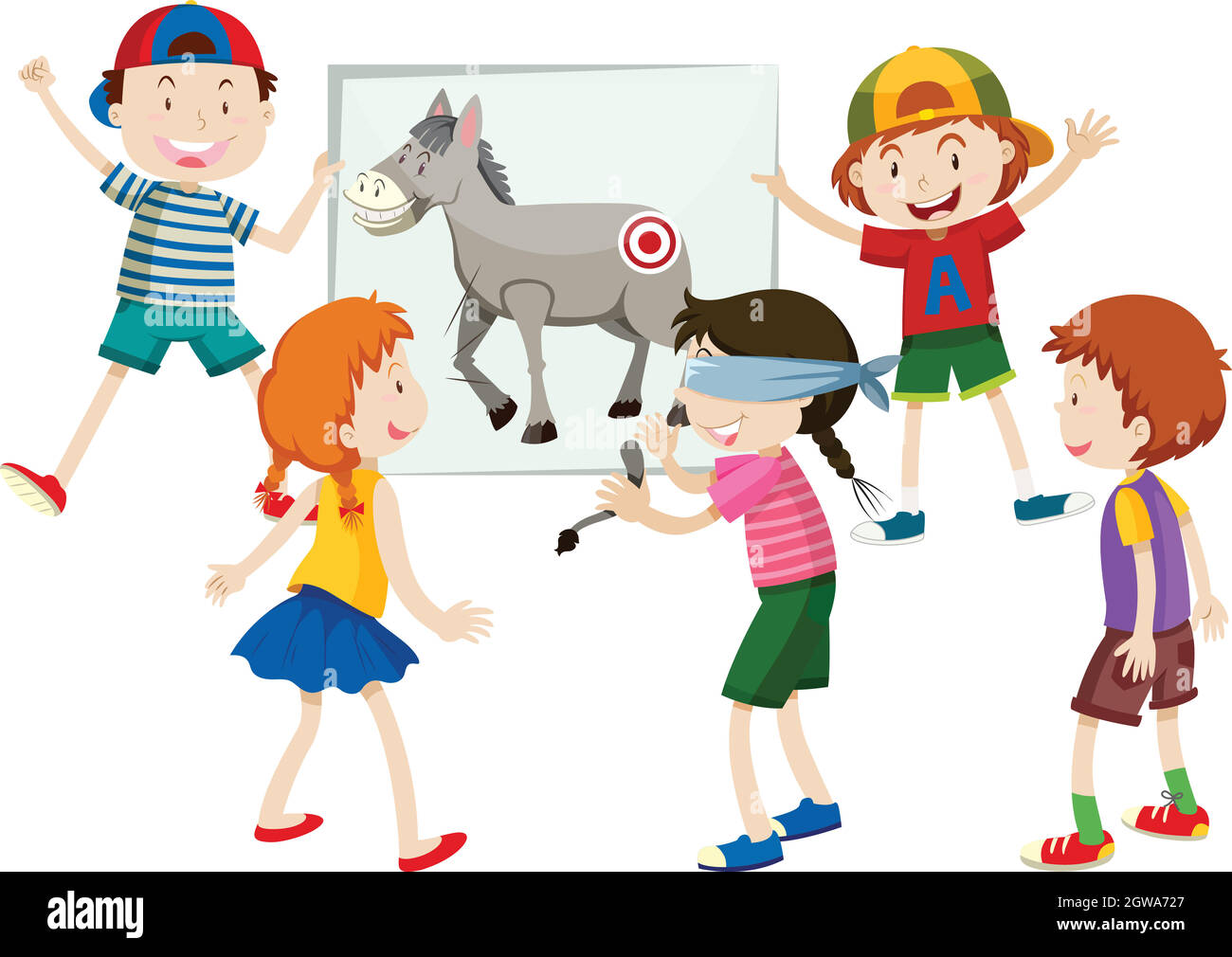 pin the tail on the donkey Stock Vector Image & Art - Alamy