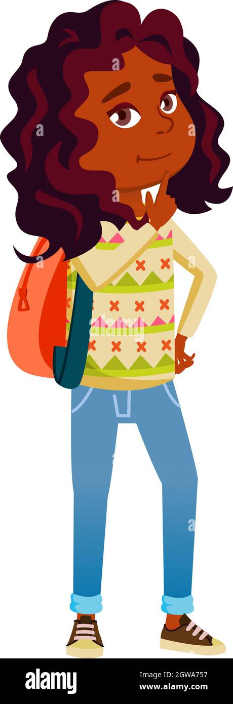 Girl Teen Thinking And Dreaming In School Vector Stock Vector Image ...