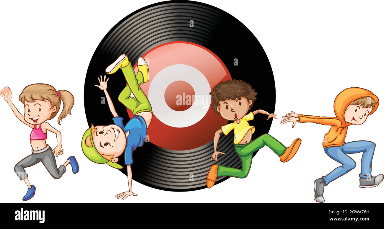 People dancing and disk in background Stock Vector Image & Art - Alamy