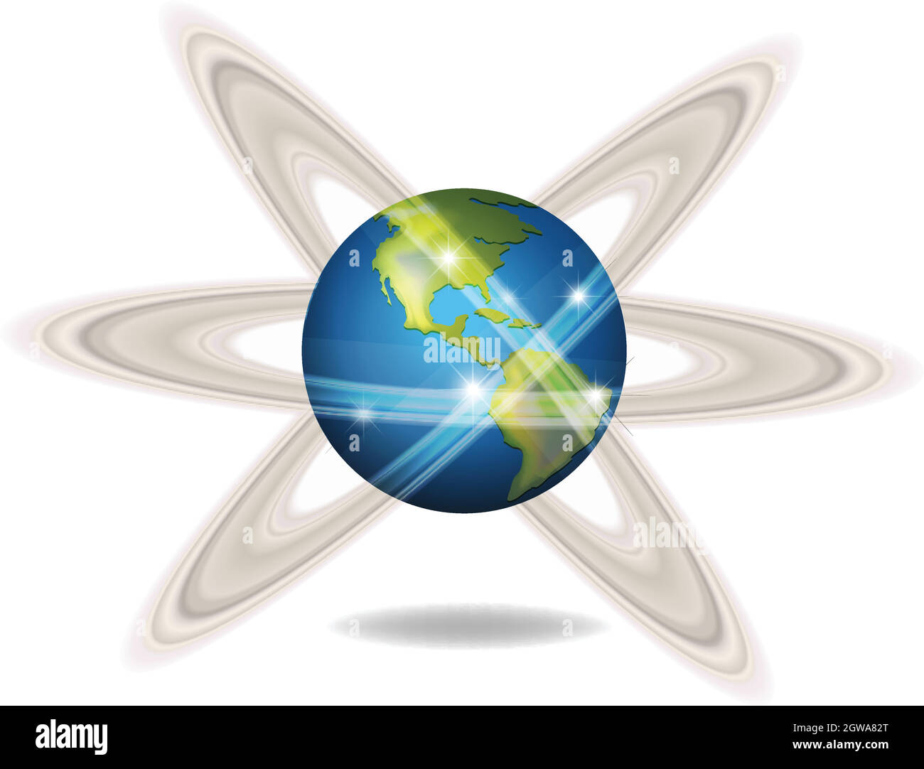A planet with orbits Stock Vector Image & Art - Alamy