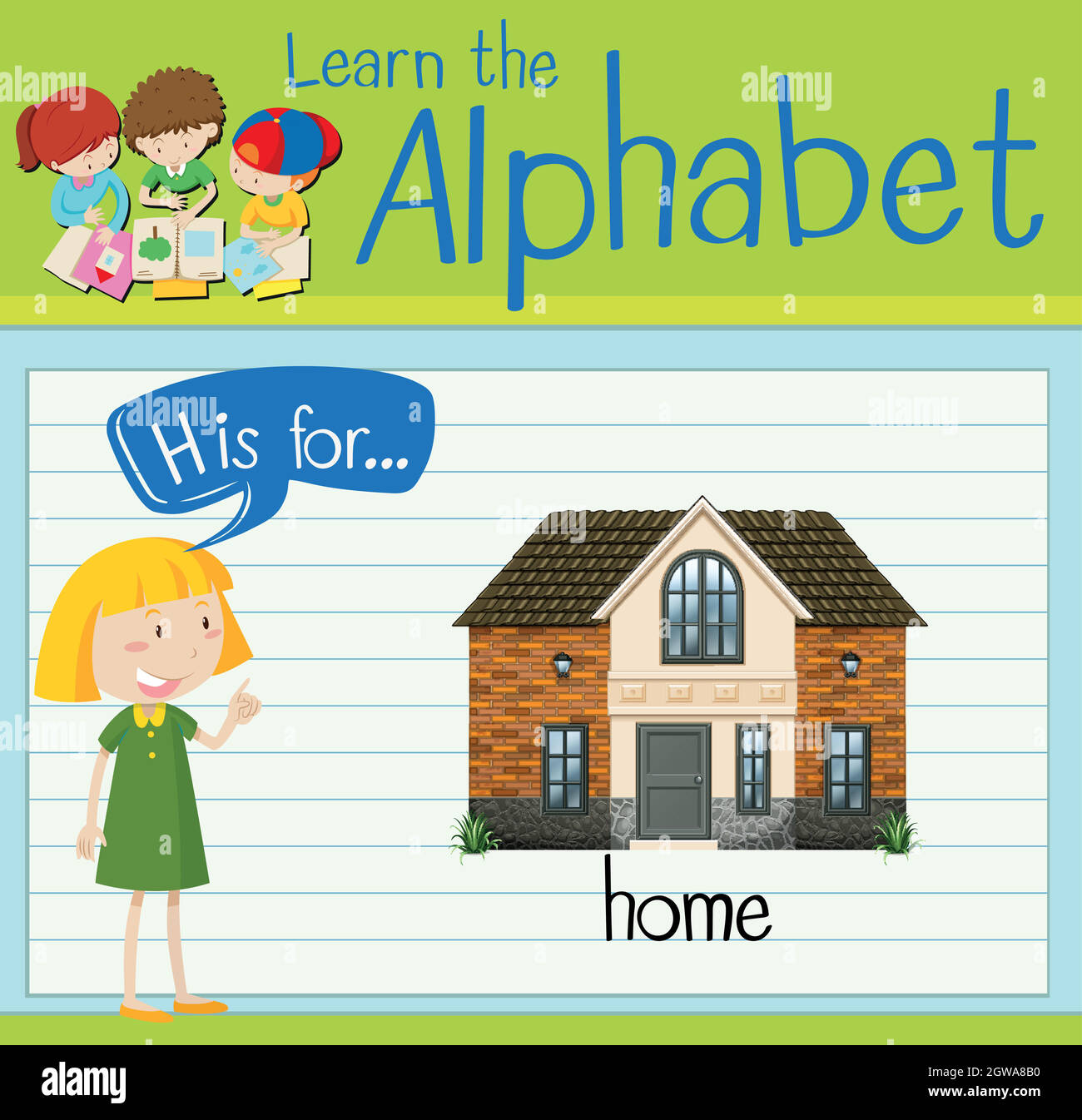 Flashcard letter H is for home Stock Vector Image & Art - Alamy