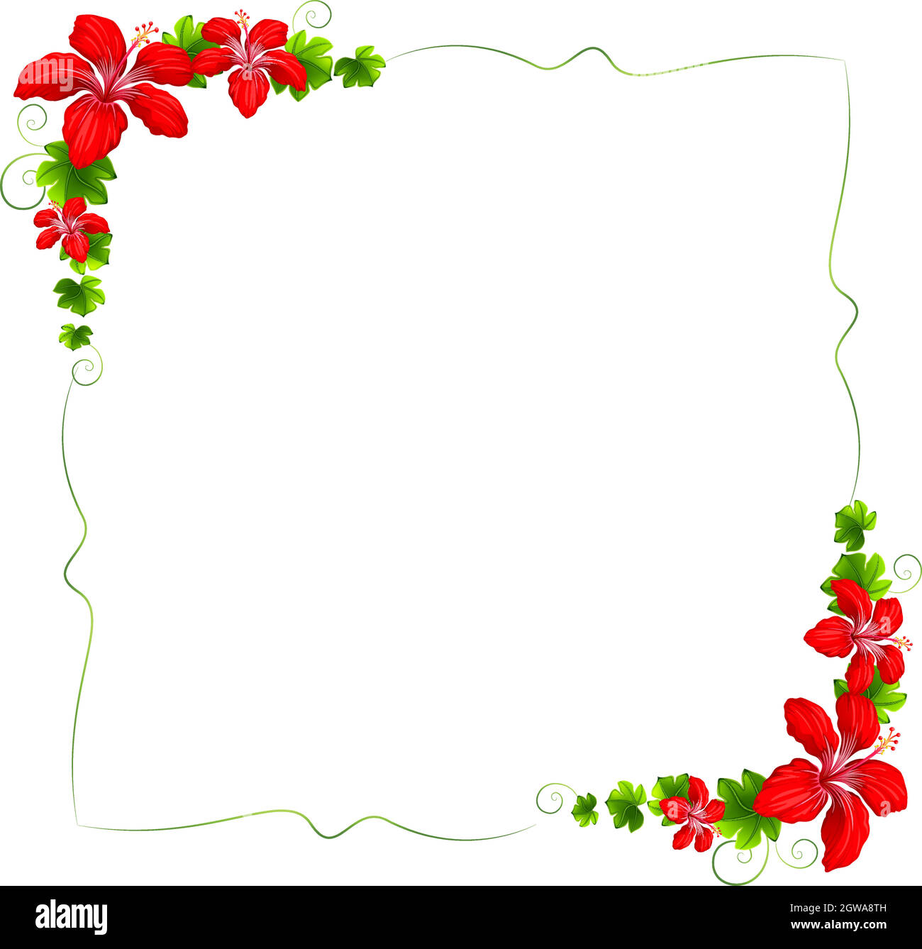 Red Flower Border Design