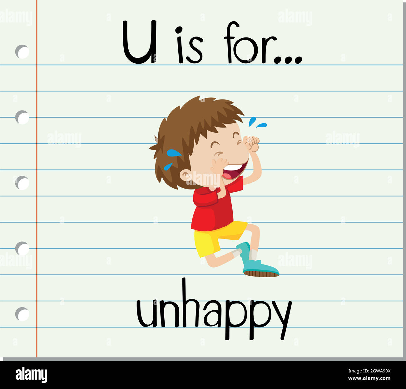 Flashcard letter U is for unhappy Stock Vector Image & Art - Alamy