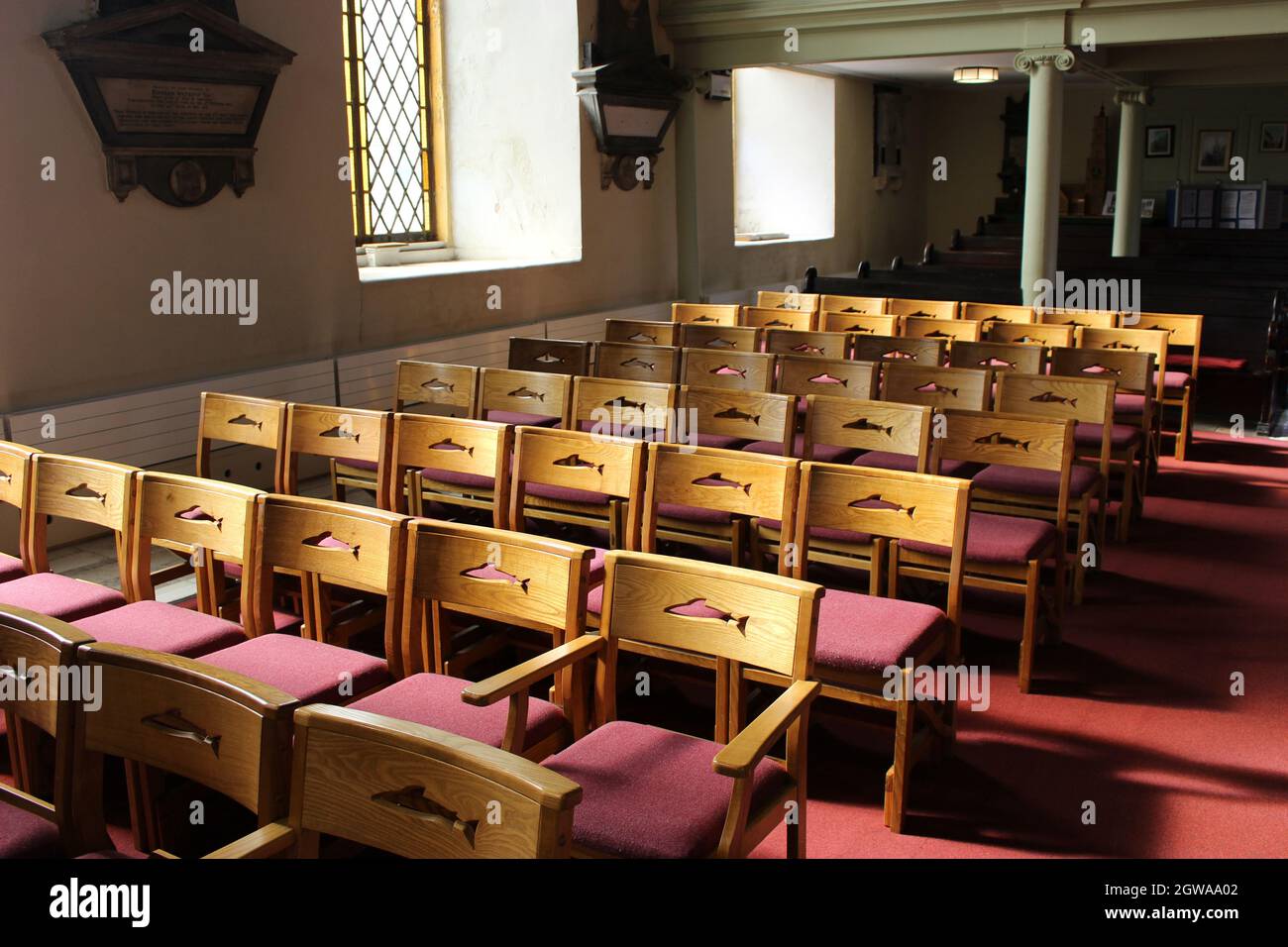 Empty church hall hi-res stock photography and images - Alamy