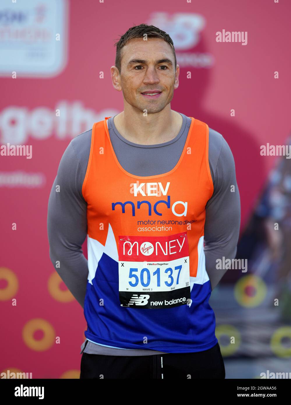 Former Rugby player Kevin Sinfield poses ahead of running the Virgin ...
