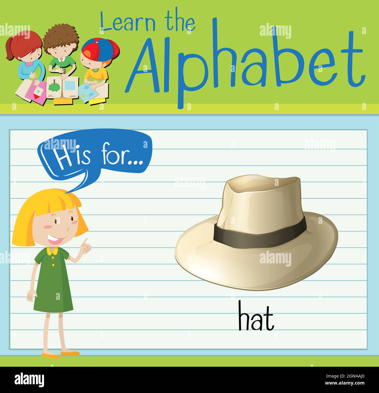 Flashcard letter H is for hat Stock Vector Image & Art - Alamy