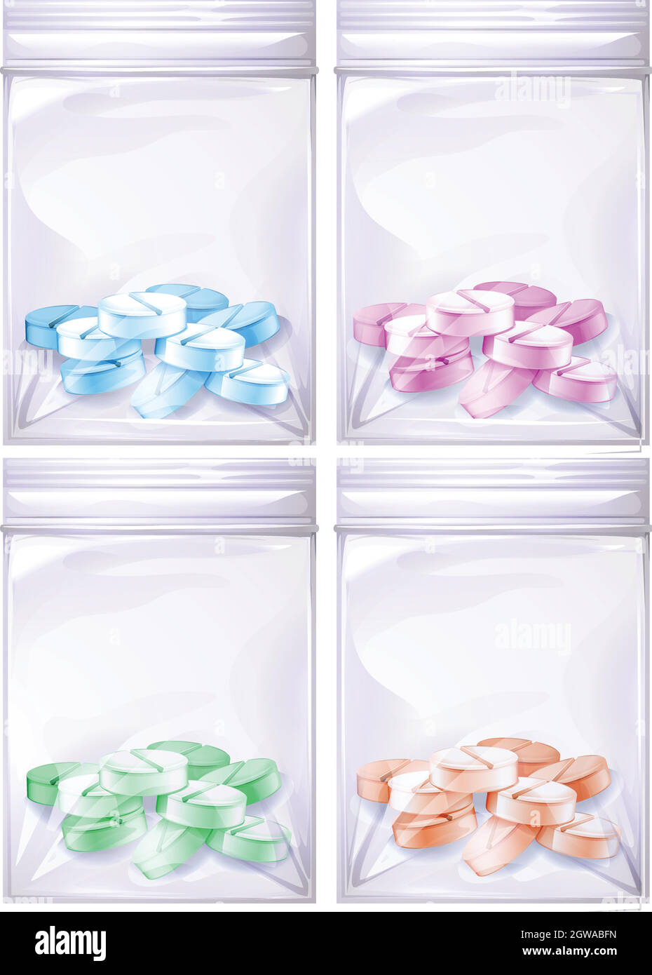 Pills tablets white background Stock Vector Images - Alamy