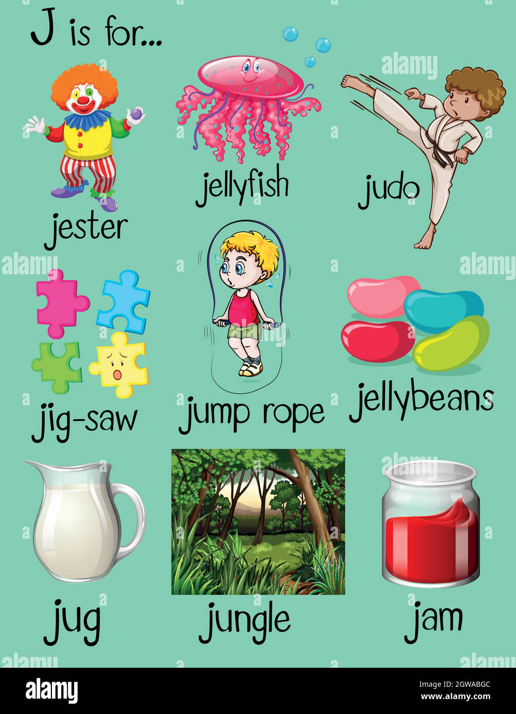 Many words begin with letter J Stock Vector Image & Art - Alamy