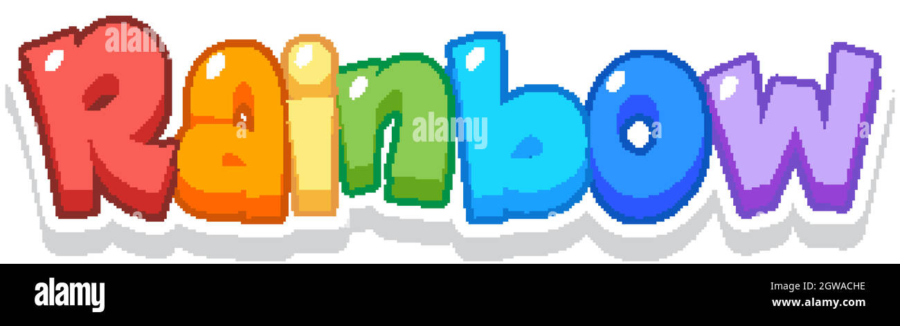Font design for word rainbow in rainbow color Stock Vector Image & Art ...