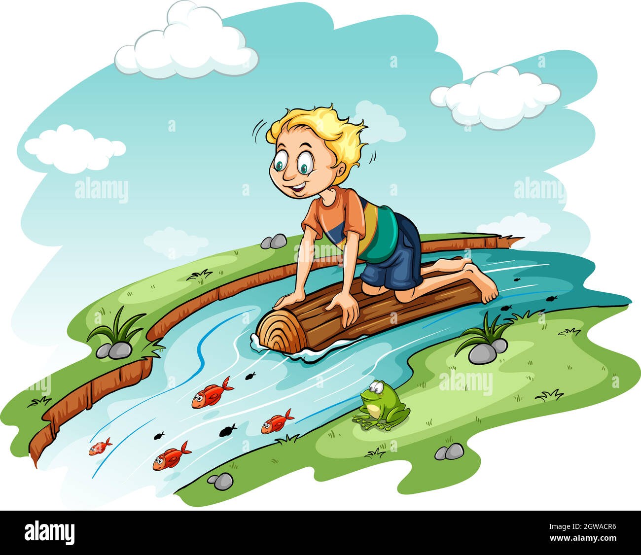 River log man Stock Vector Images - Alamy