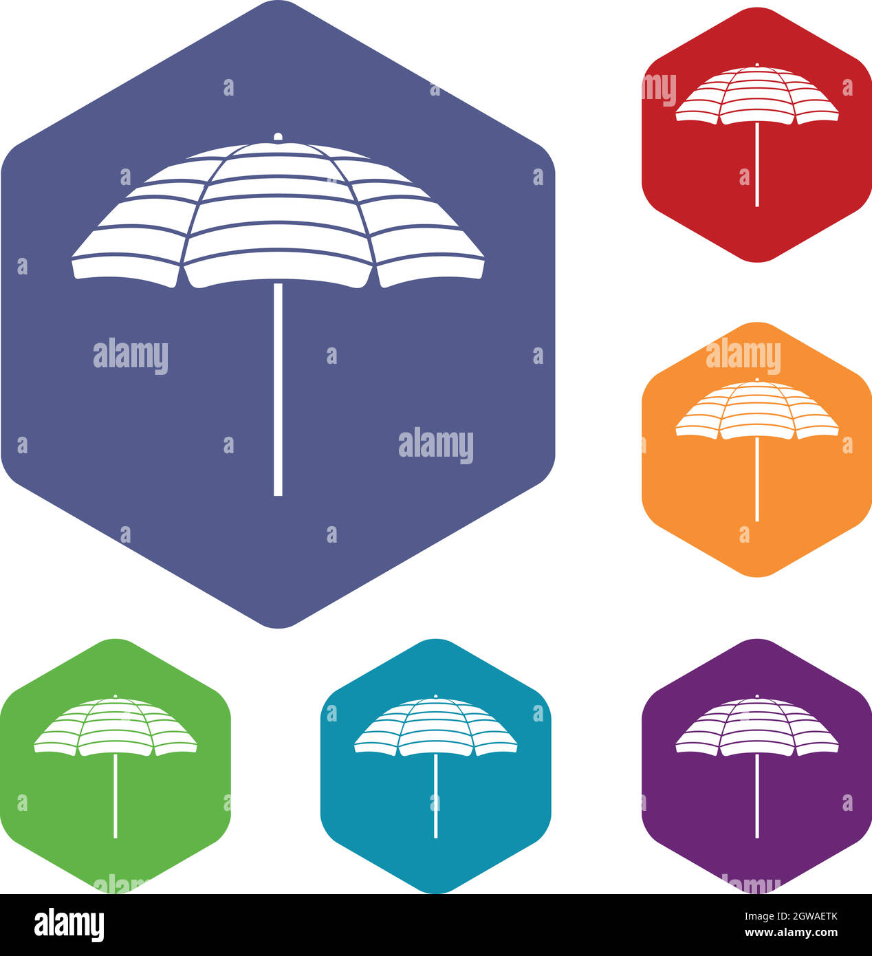 Beach umbrella icons set Stock Vector Image & Art - Alamy