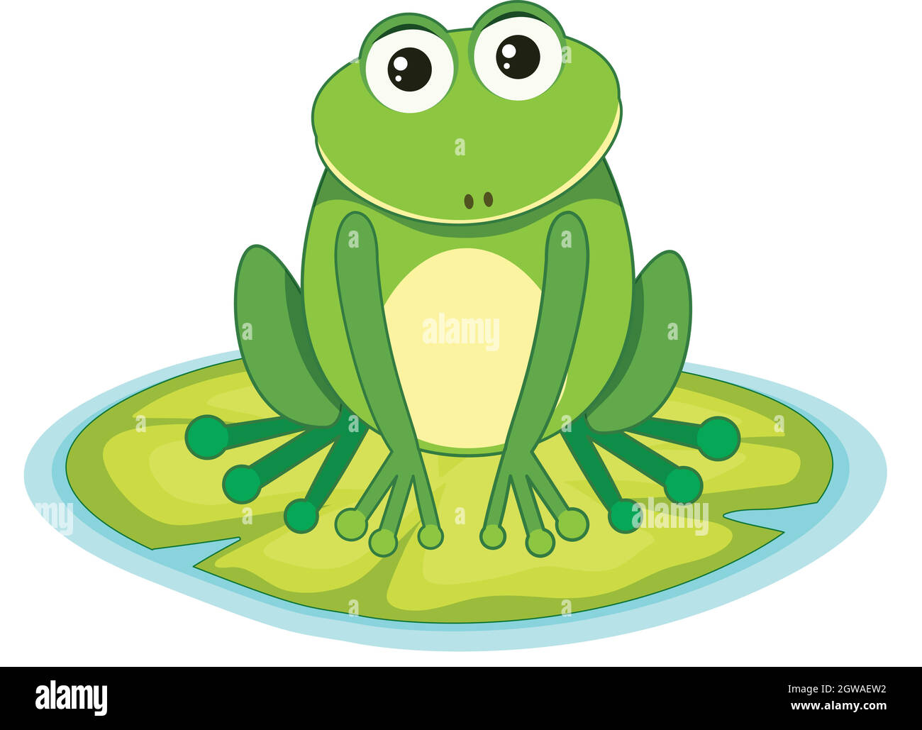 frog on a lilypad Stock Vector Image & Art - Alamy