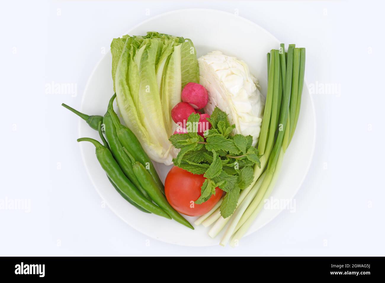 Vegetable Plate Top View Stock Photo - Alamy