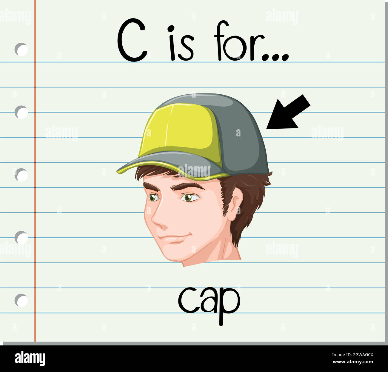 Flashcard letter C is for cap Stock Vector Image & Art - Alamy