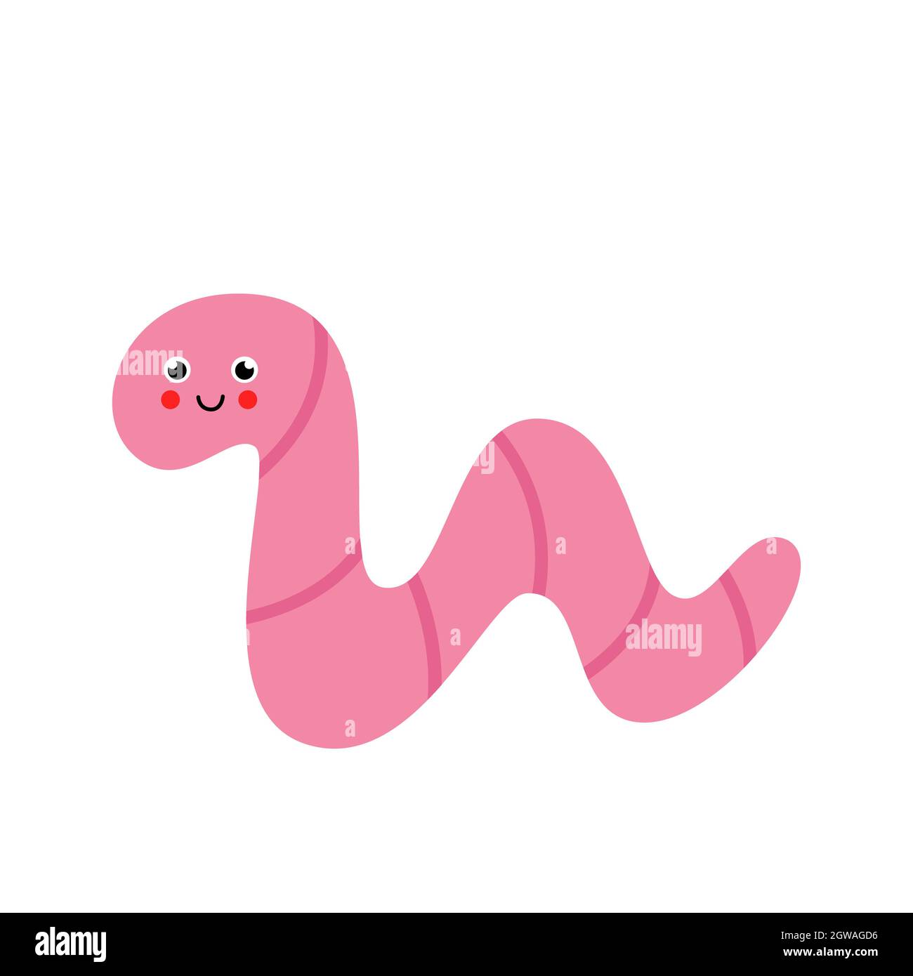 Vector picture of cute smiling worm isolated on white background ...