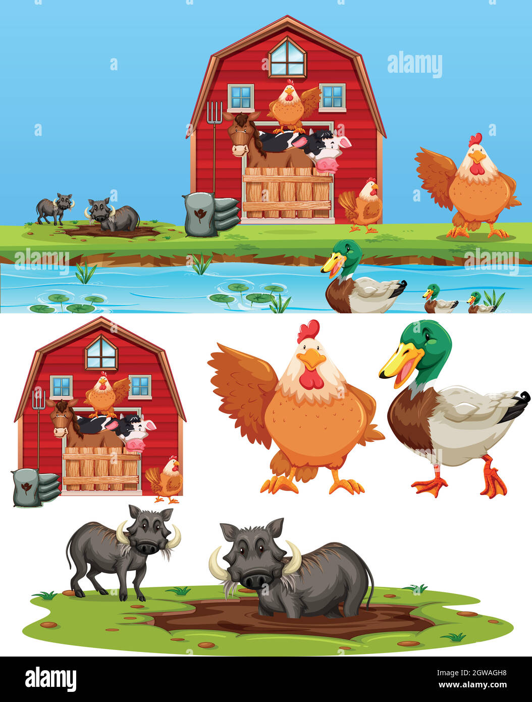 Set of farm element Stock Vector Image & Art - Alamy