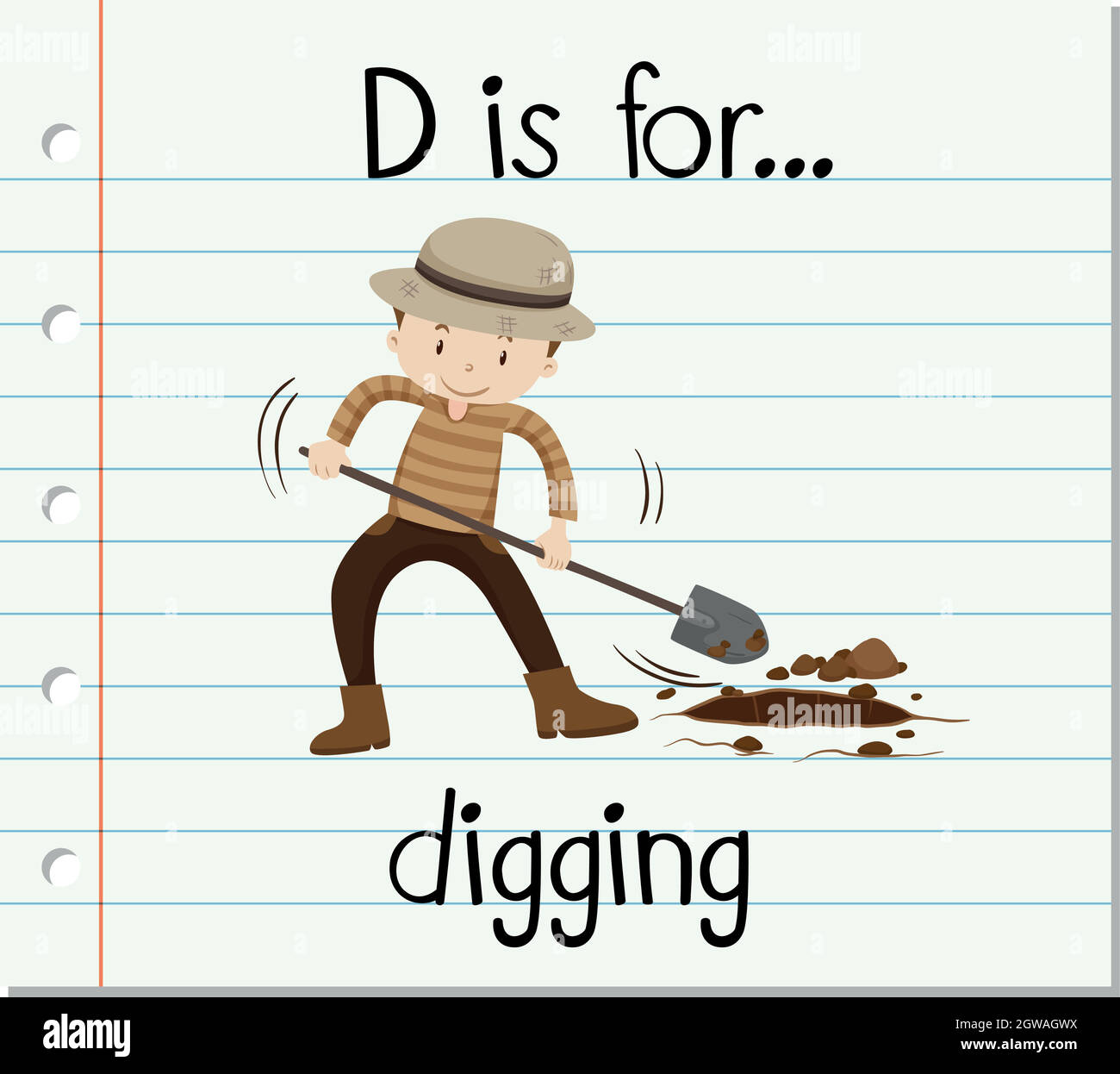 Flashcard letter D is for digging Stock Vector Image & Art - Alamy