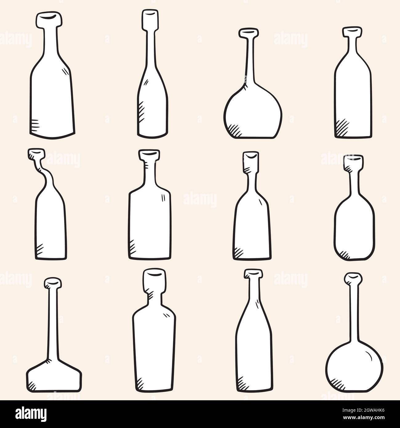 Hand Drawn Bottles. Potion vials, old medicine, unique apothecary ...